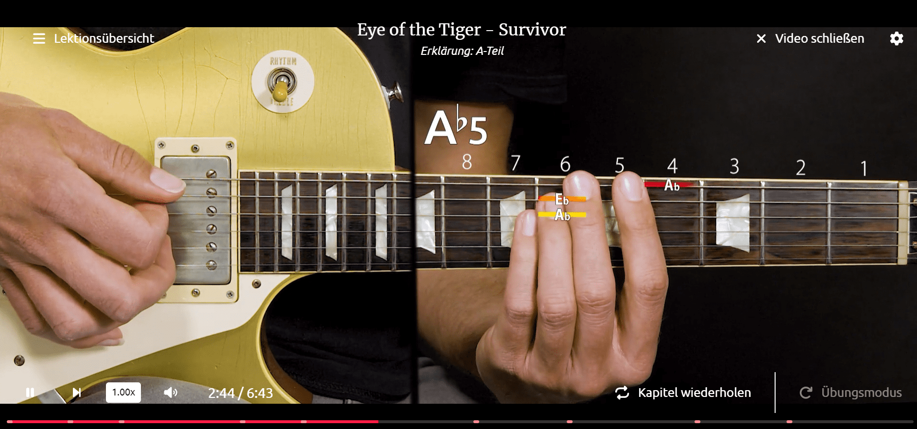 "Eye of the Tiger" von Survivor auf der Gitarre lernen (Tabs)